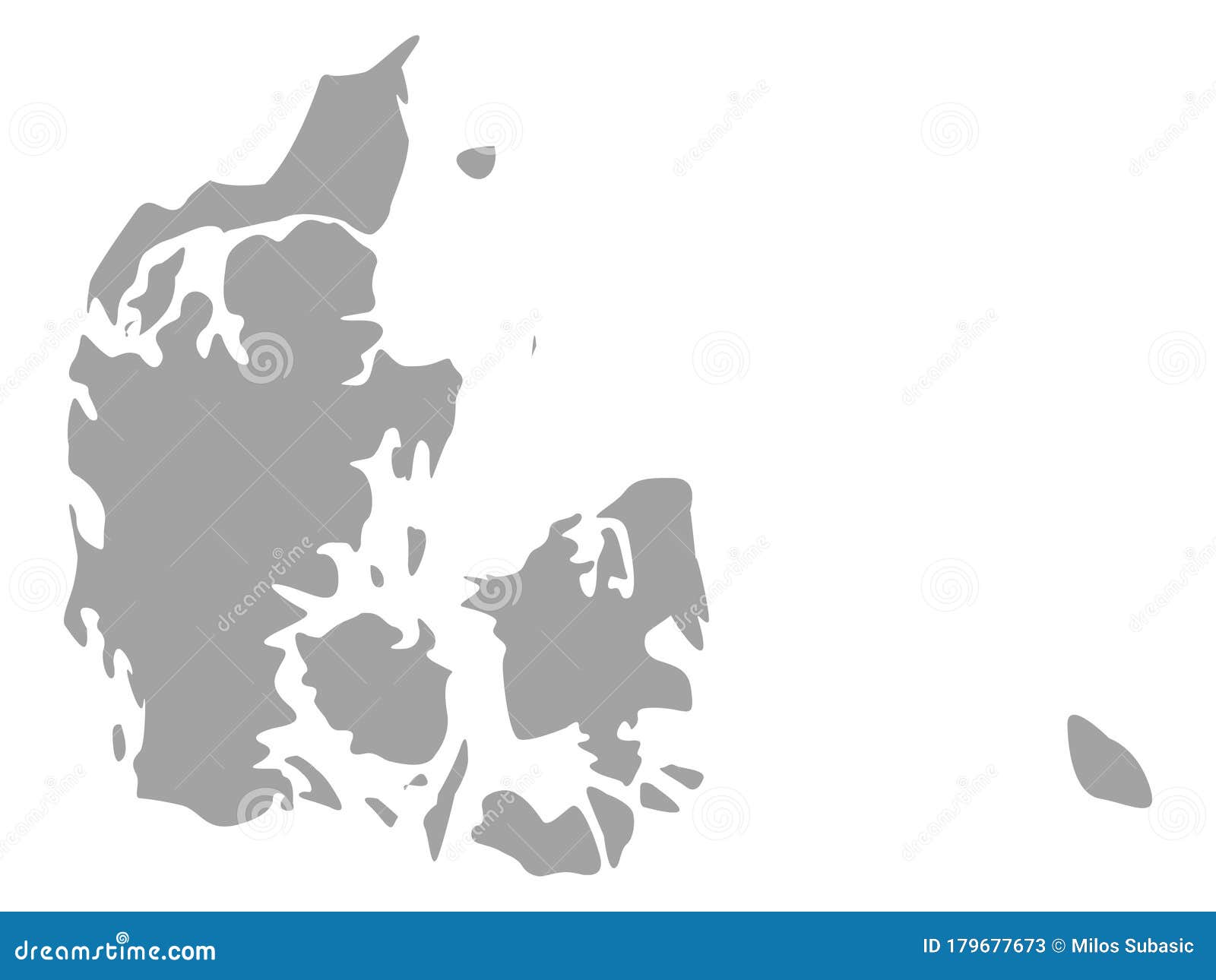 Gray Map of Denmark on White Background Stock Vector - Illustration of ...