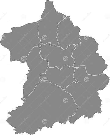 Gray Map of Districts of Essen, Germany Stock Vector - Illustration of ...