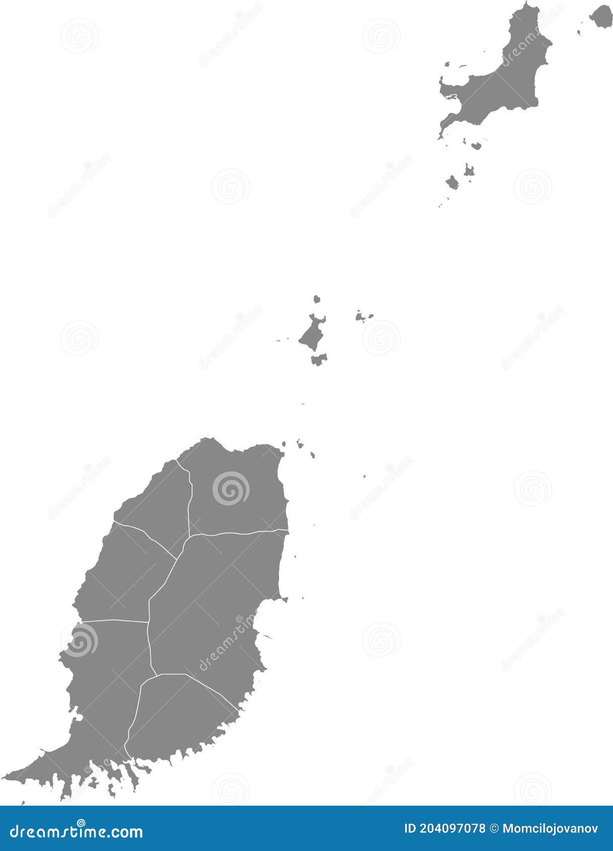 Grenada Map In 3D. 3d Map With Borders Of Regions. Stock Illustration ...