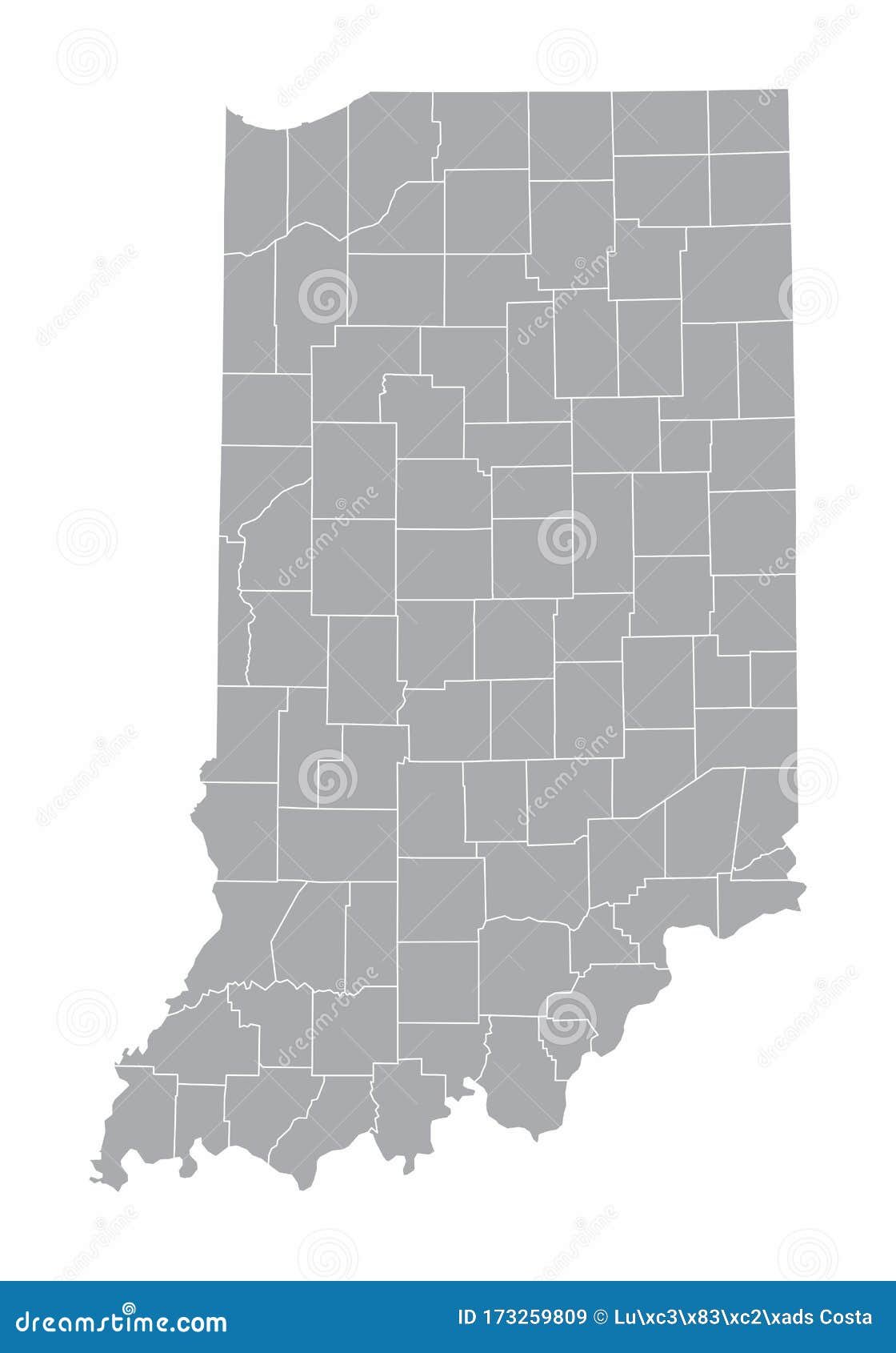 Map of Indiana stock vector. Illustration of cities - 173259809