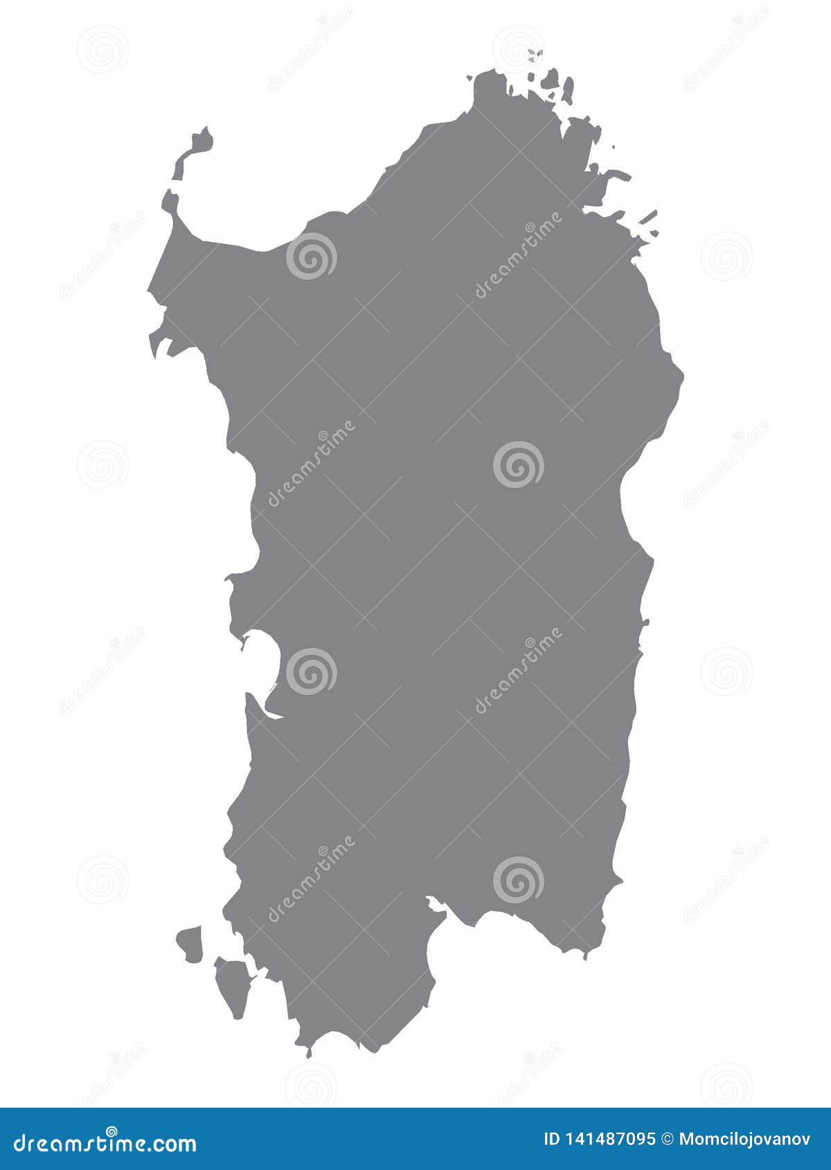 Gray Map of the Italian Region of Sardinia Stock Vector - Illustration ...