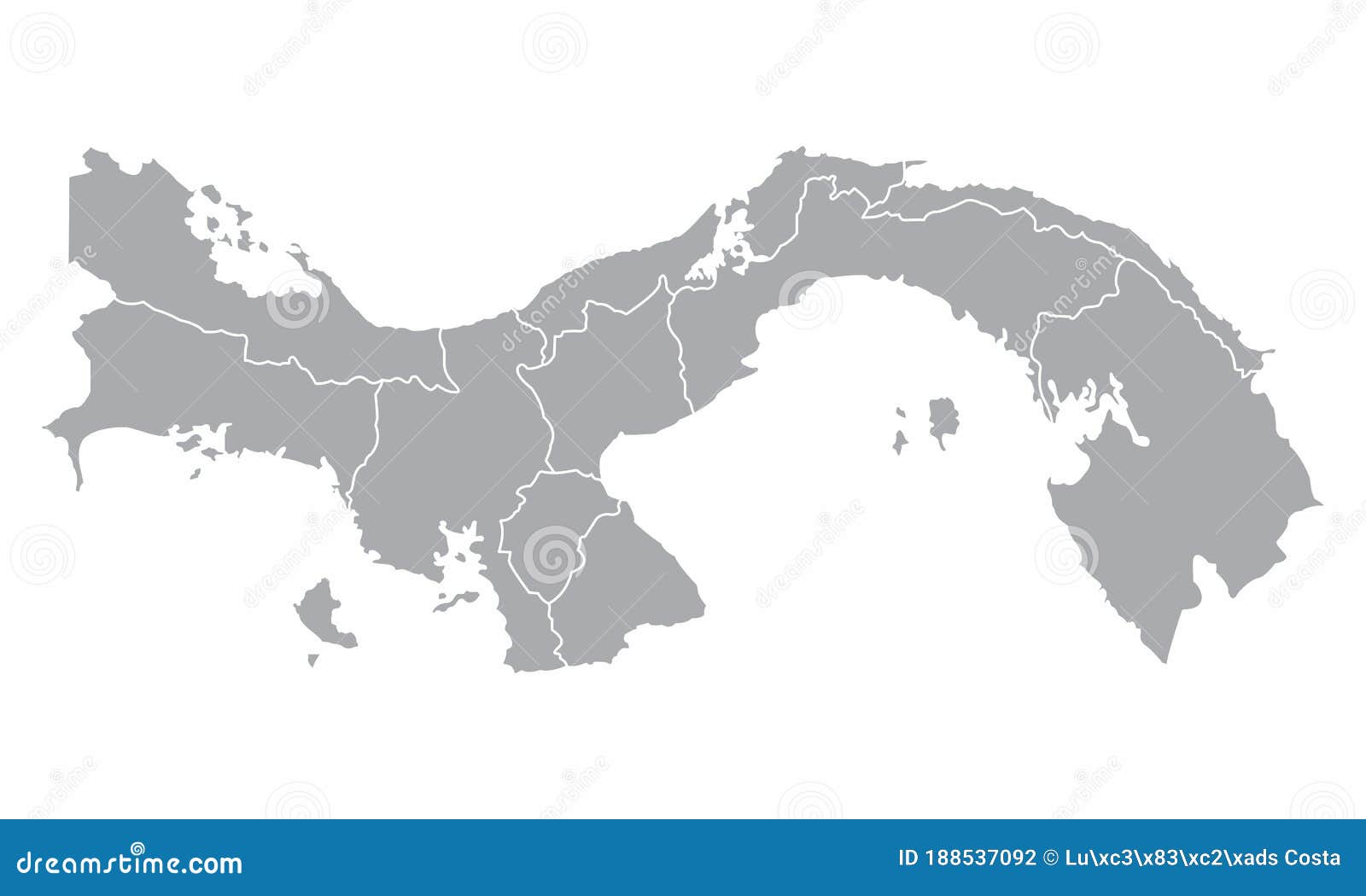Panama regions map stock illustration. Illustration of white - 188537092