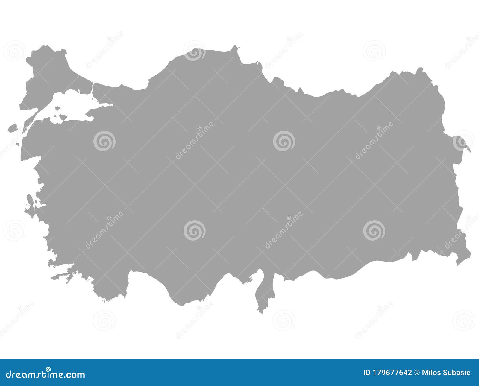Gray Map Of Turkey On White Background Vector Illustration ...