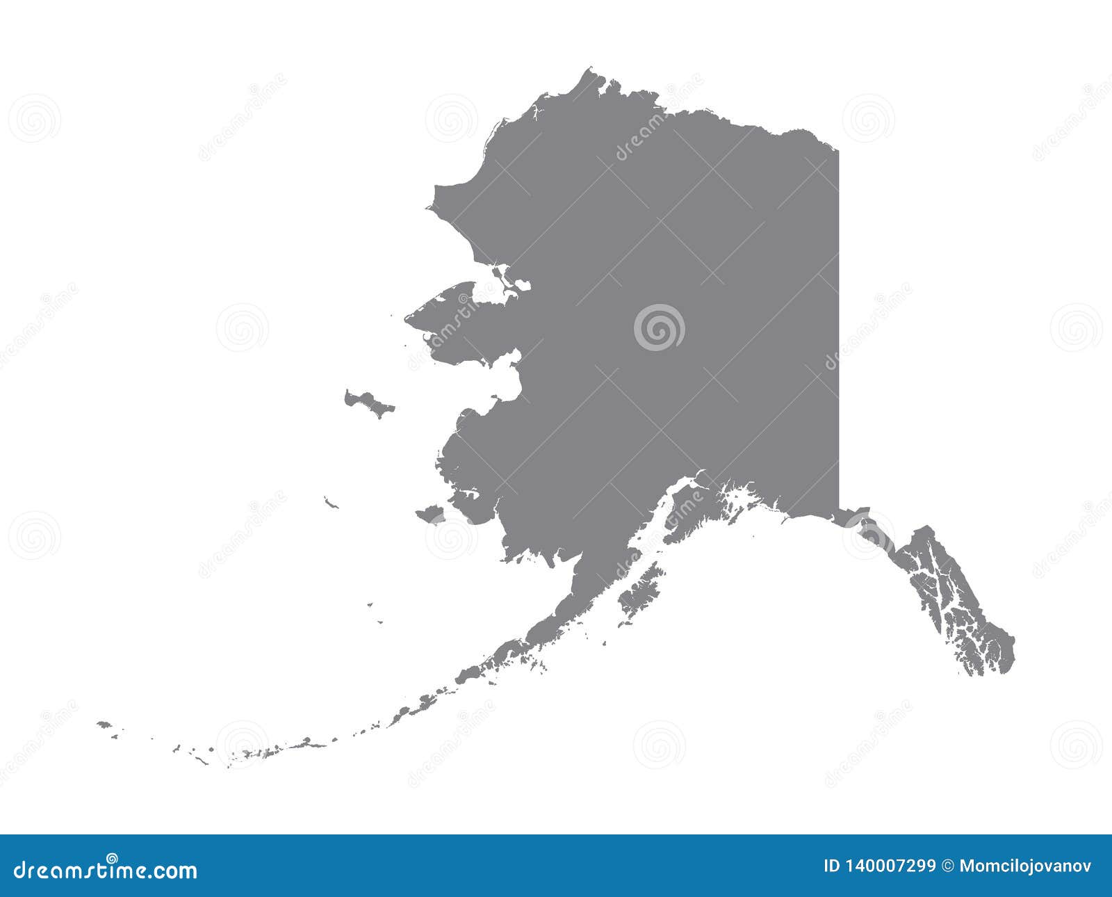 Gray Map of the USA State of Alaska Stock Vector - Illustration of ...