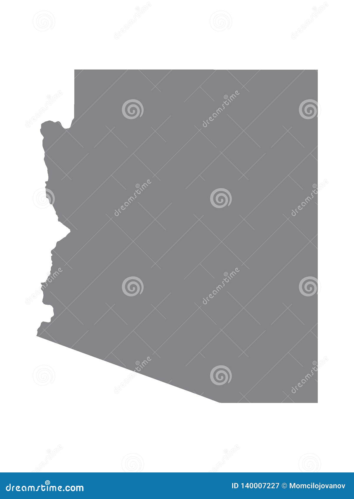 Gray Map of the USA State of Arizona Stock Vector - Illustration of ...