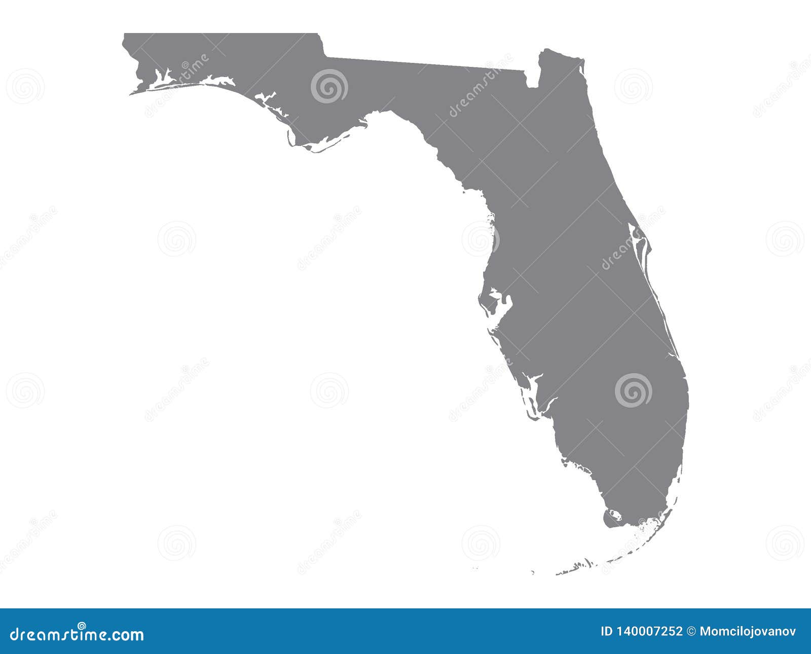 Gray Map of the USA State of Florida Stock Vector - Illustration of ...