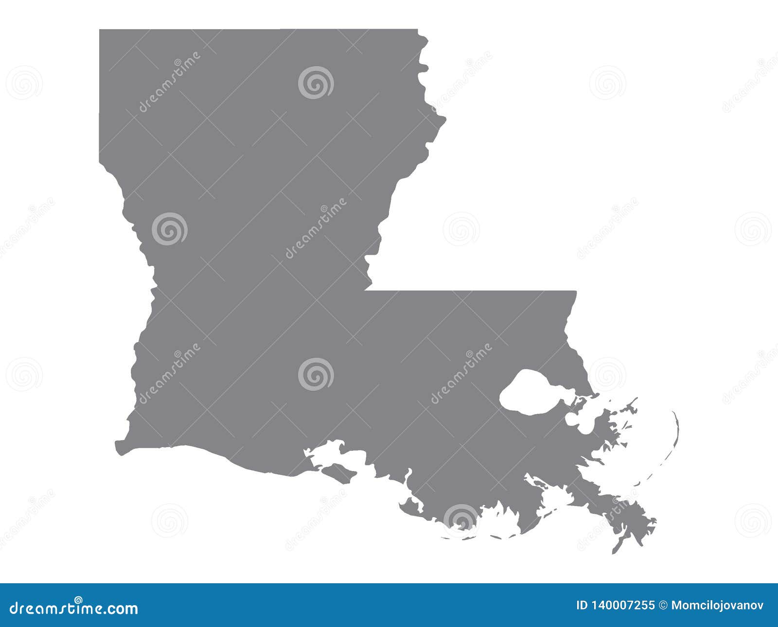 Gray Map of the USA State of Louisiana Stock Vector - Illustration of ...