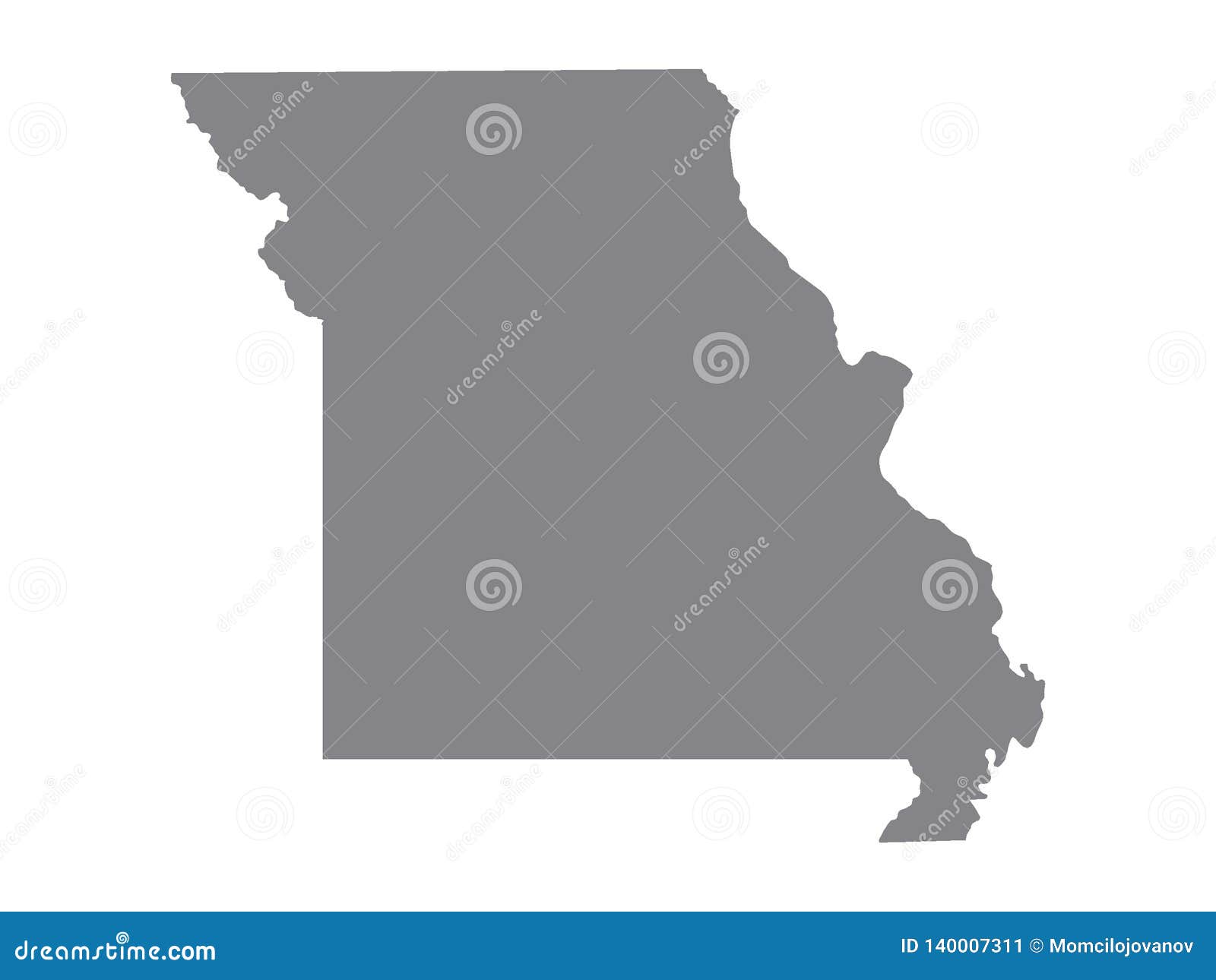 The State Of Missouri Is Highlighted In Red. Vector Map Of The United ...