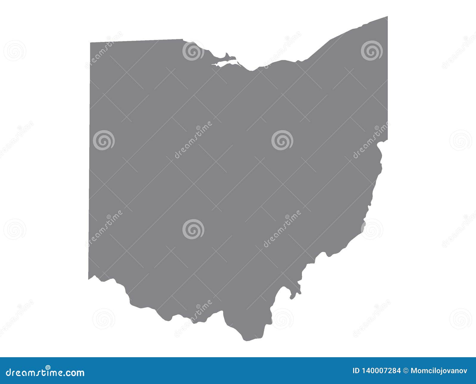 Gray Map of the USA State of Ohio Stock Vector - Illustration of ...