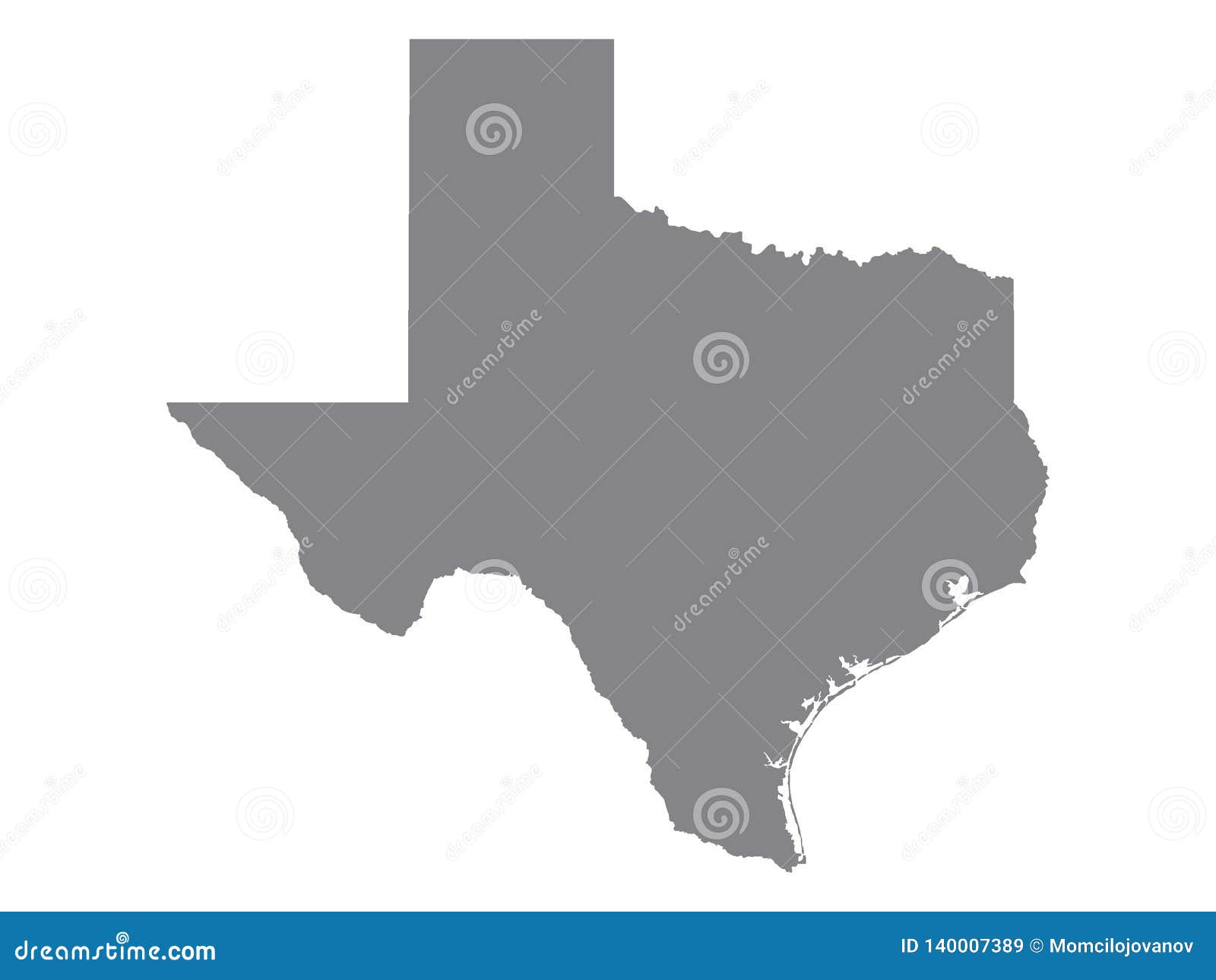 Gray Map of the USA State of Texas Stock Vector - Illustration of ...