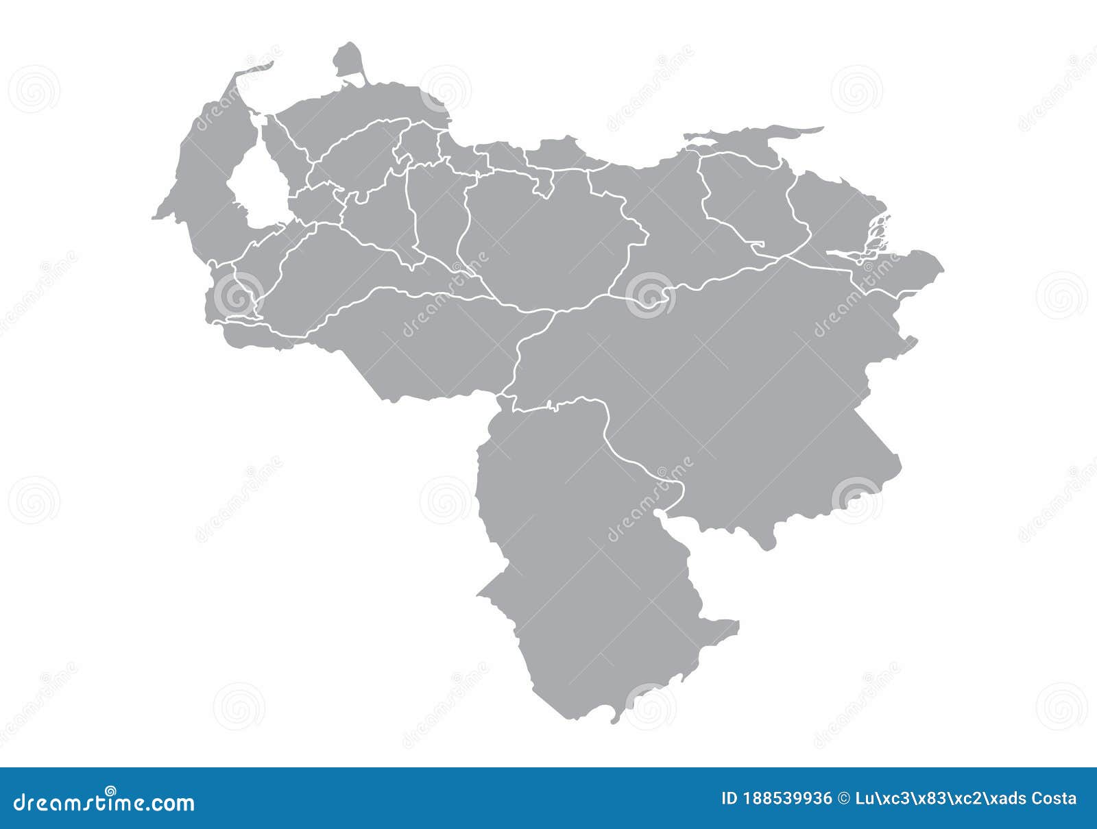 Venezuela provinces map stock illustration. Illustration of subdivision ...