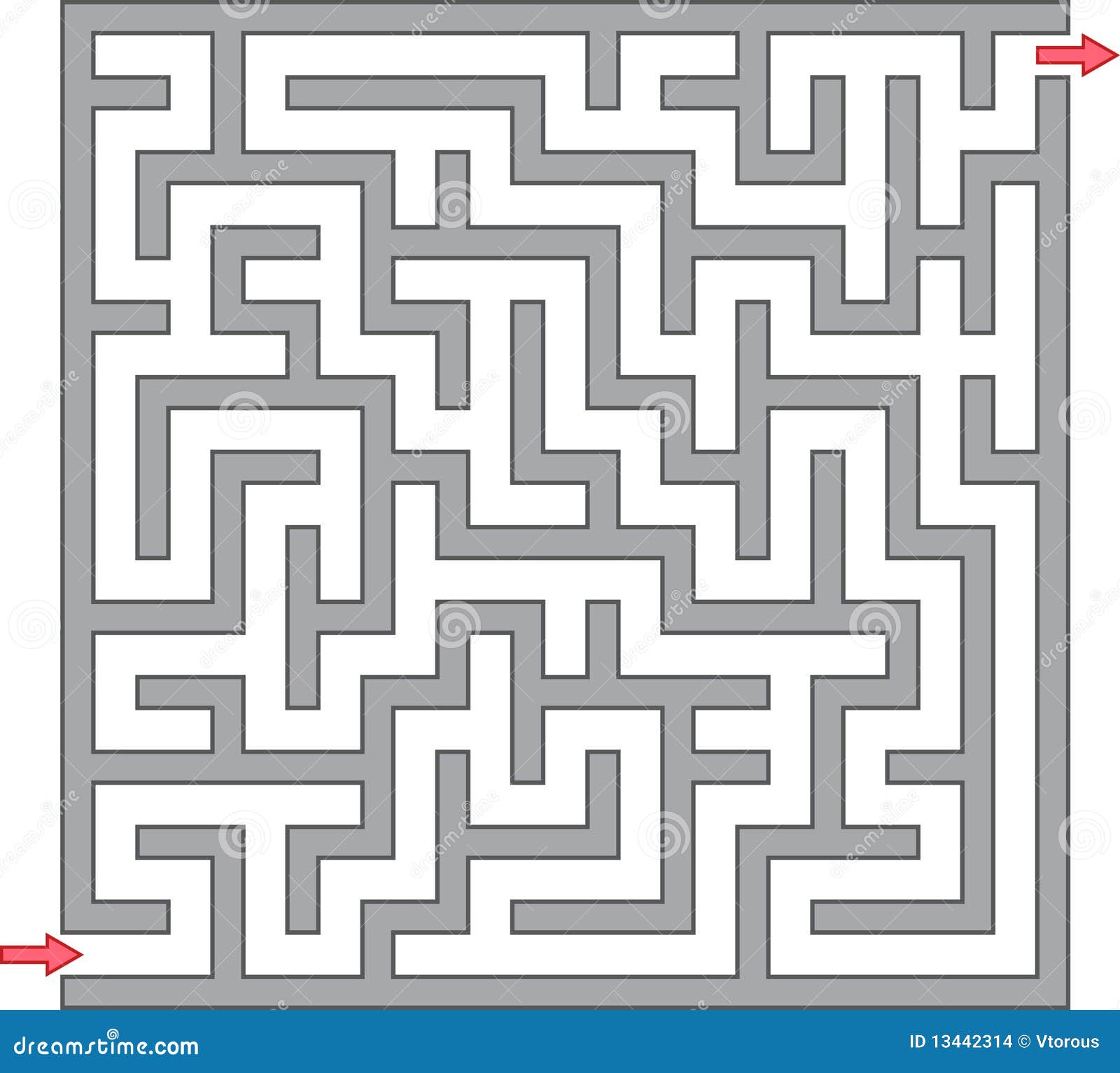 Gray maze stock vector. Illustration of abstract, endless - 13442314
