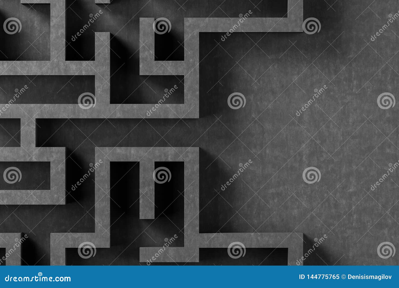 Gray Maze Top View, Choice Concept Stock Illustration - Illustration of ...