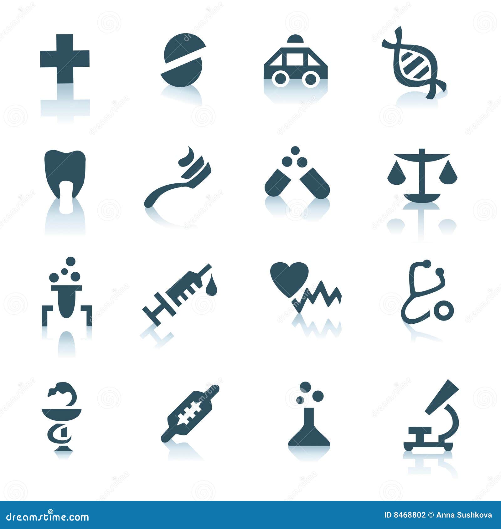 Gray Medicine Icons on White Background Stock Vector - Illustration of ...