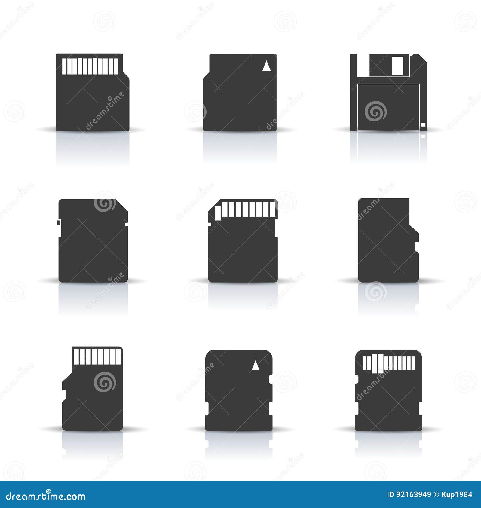 Gray Memory Card Icons, Vector Illustration. Stock Vector ...