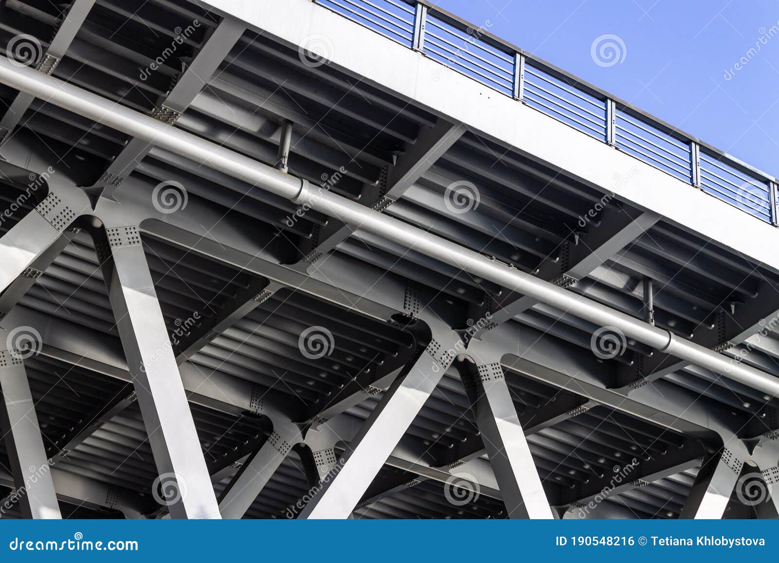 Gray Metal Framework of the Bridge. Industrial Construction Stock Photo ...