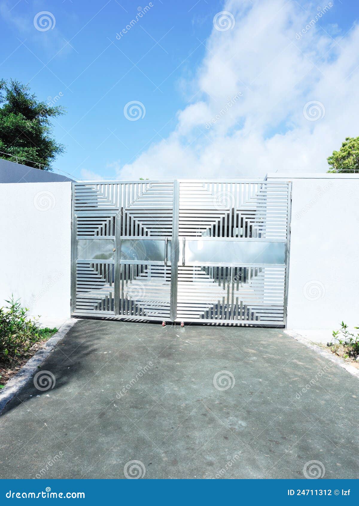 Gray metal gate stock photo. Image of gray, closeup, clouds - 24711312
