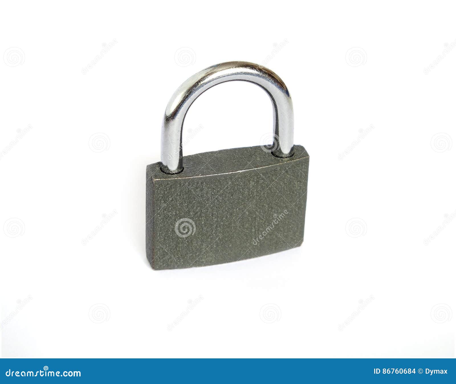 Gray Metal Pent Padlock Isolated Closeup Stock Photo - Image of studio ...