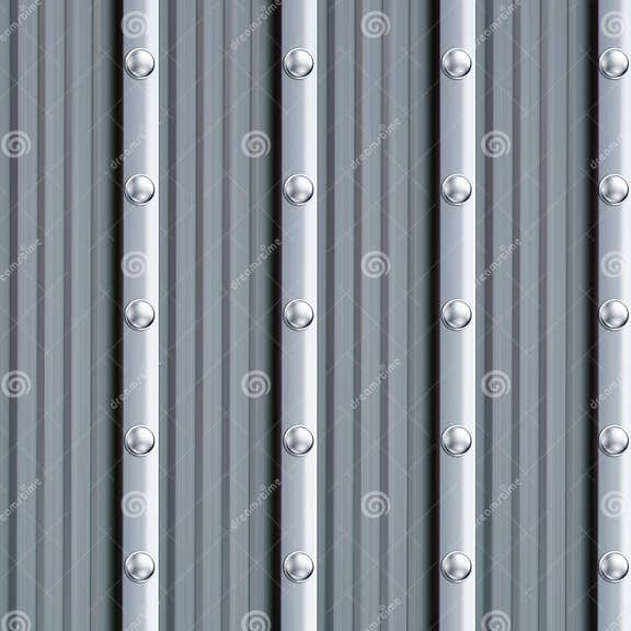 Gray Metal Texture with Silver Rivets Stock Illustration - Illustration ...
