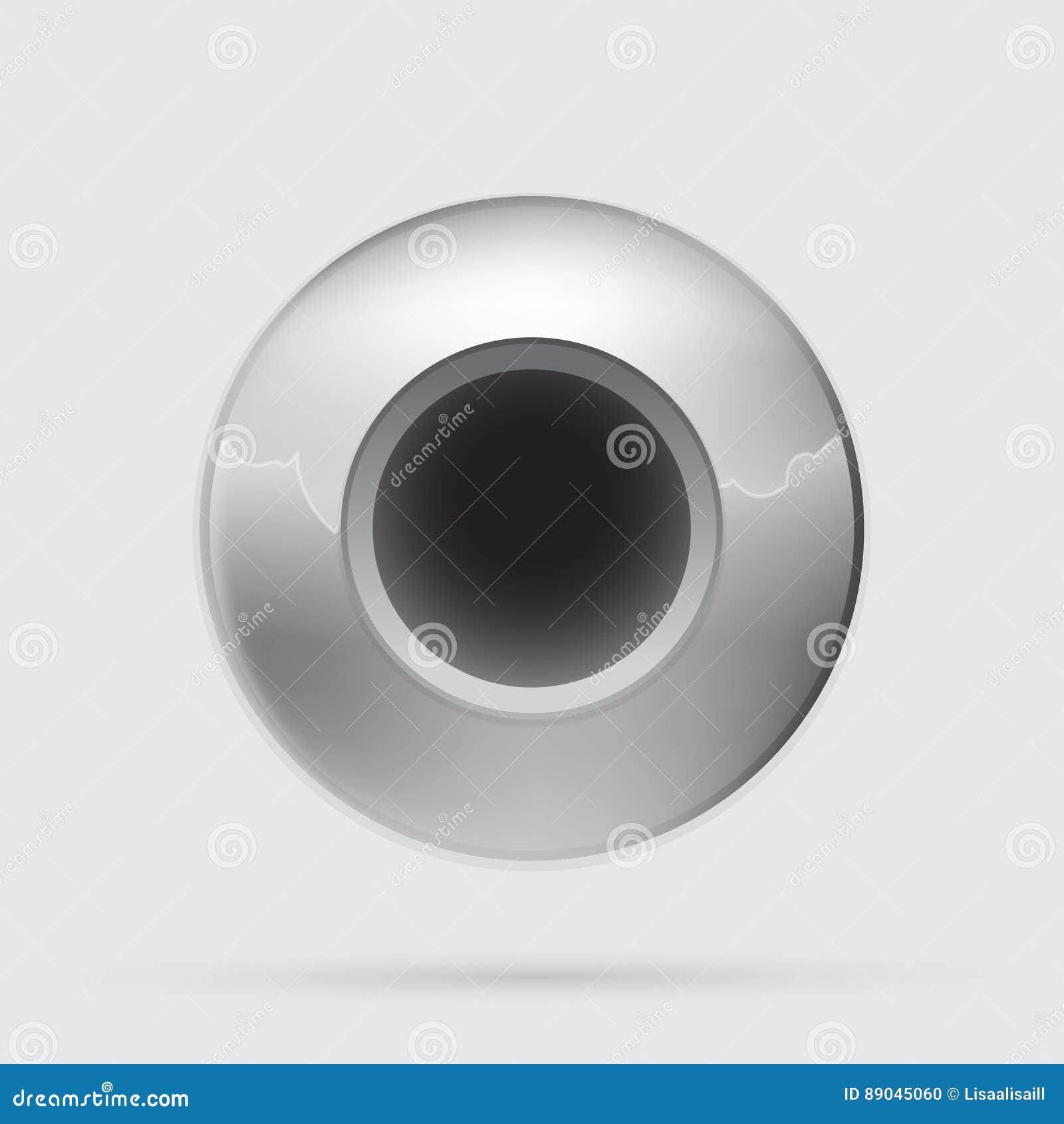 Gray Metallic Button, Minimalistic Style Stock Vector - Illustration of ...