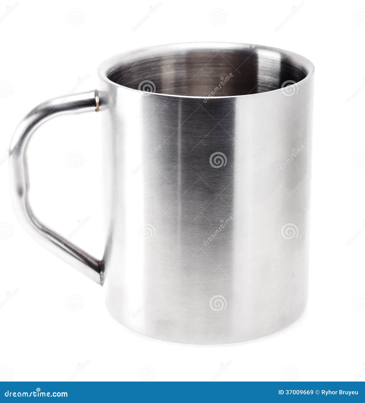 Gray Metallic Cup on White-Achtergrond Stock Afbeelding - Image of ...