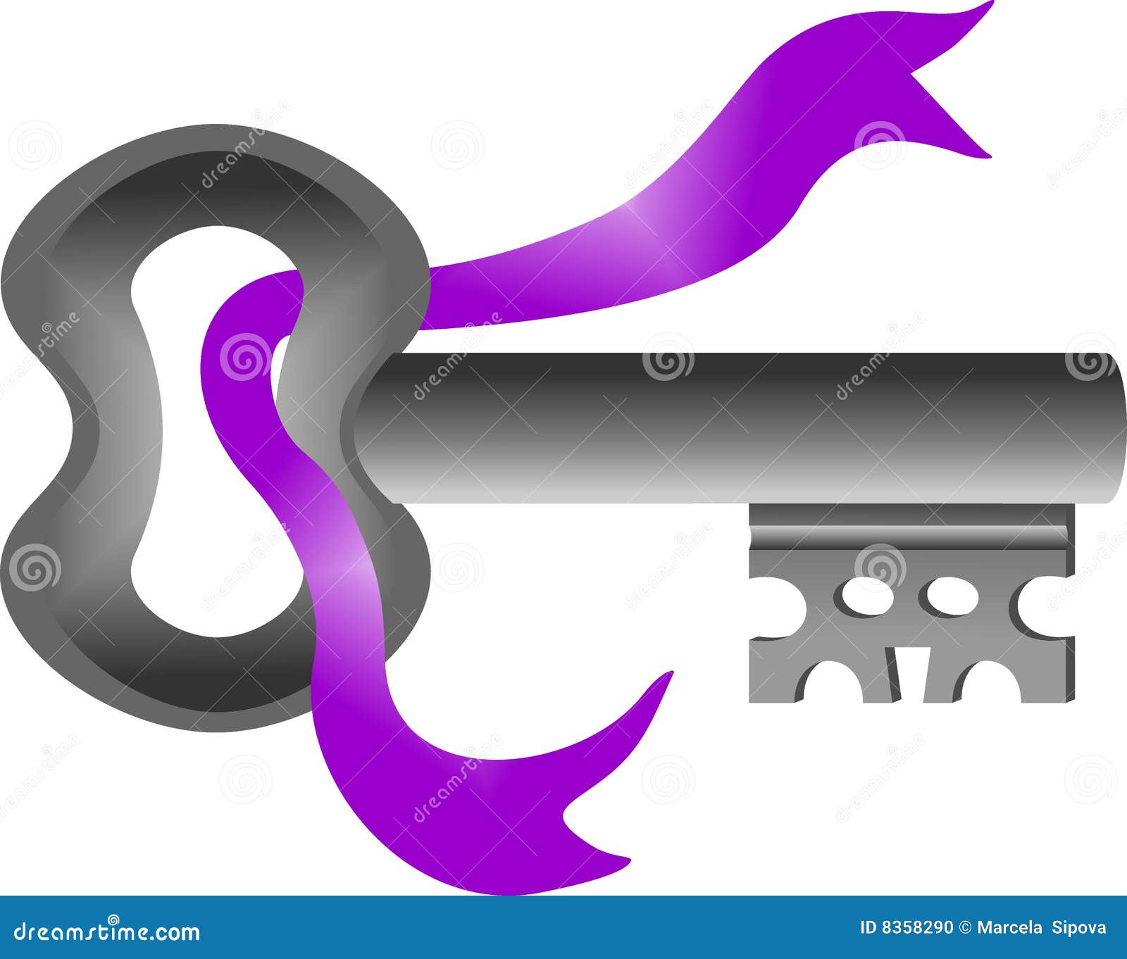 Gray metallic key stock vector. Illustration of braid - 8358290