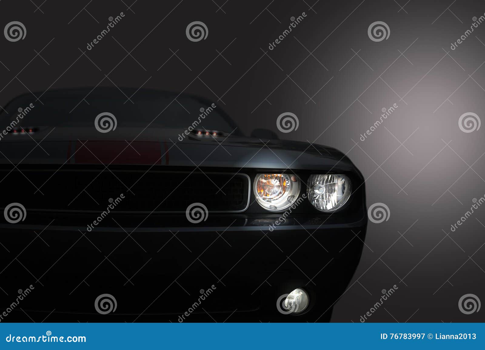 Gray Modern Car Closeup on Black Background. Stock Image - Image of ...