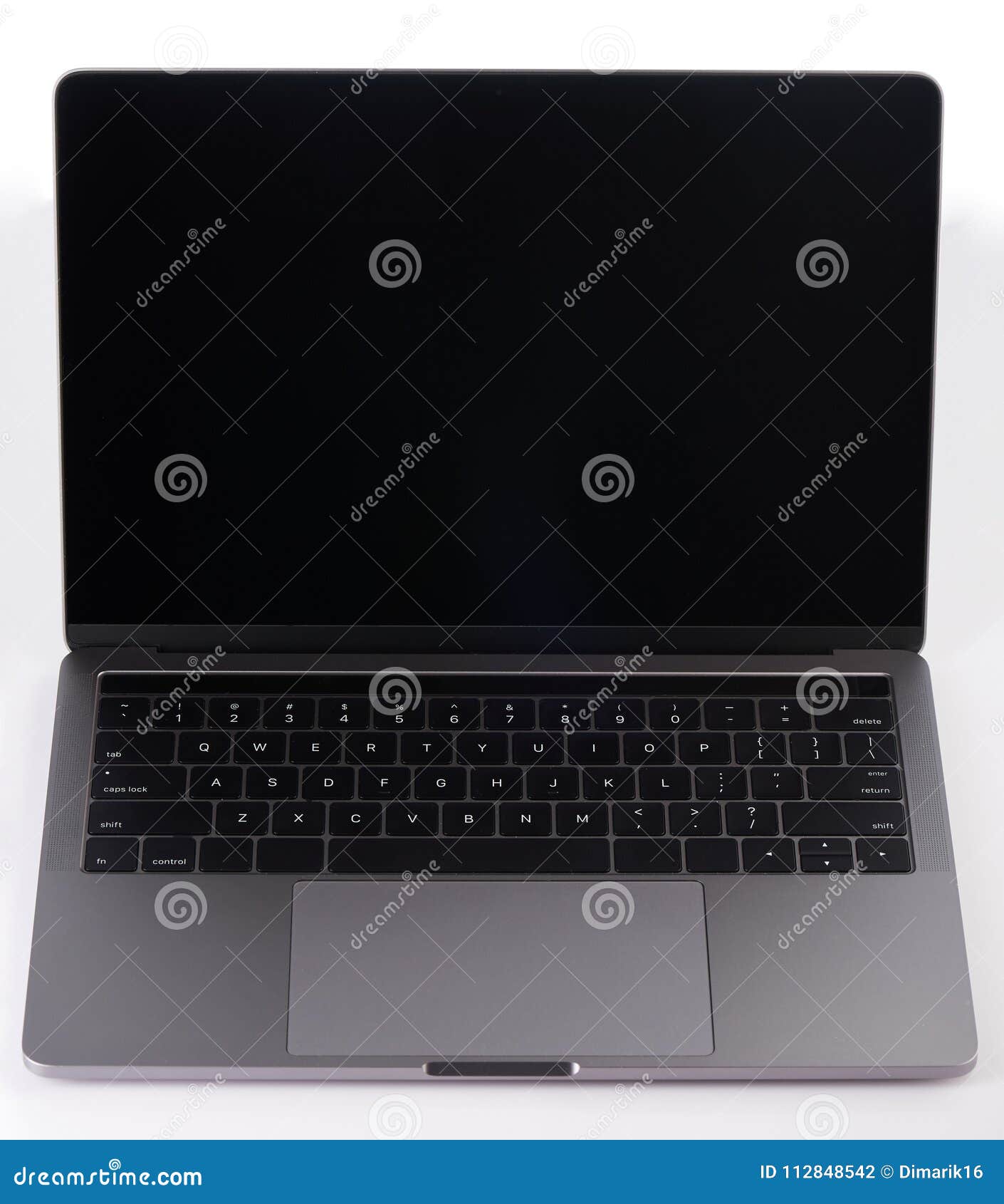 Gray Modern Laptop Front View Stock Photo - Image of gray, screen ...