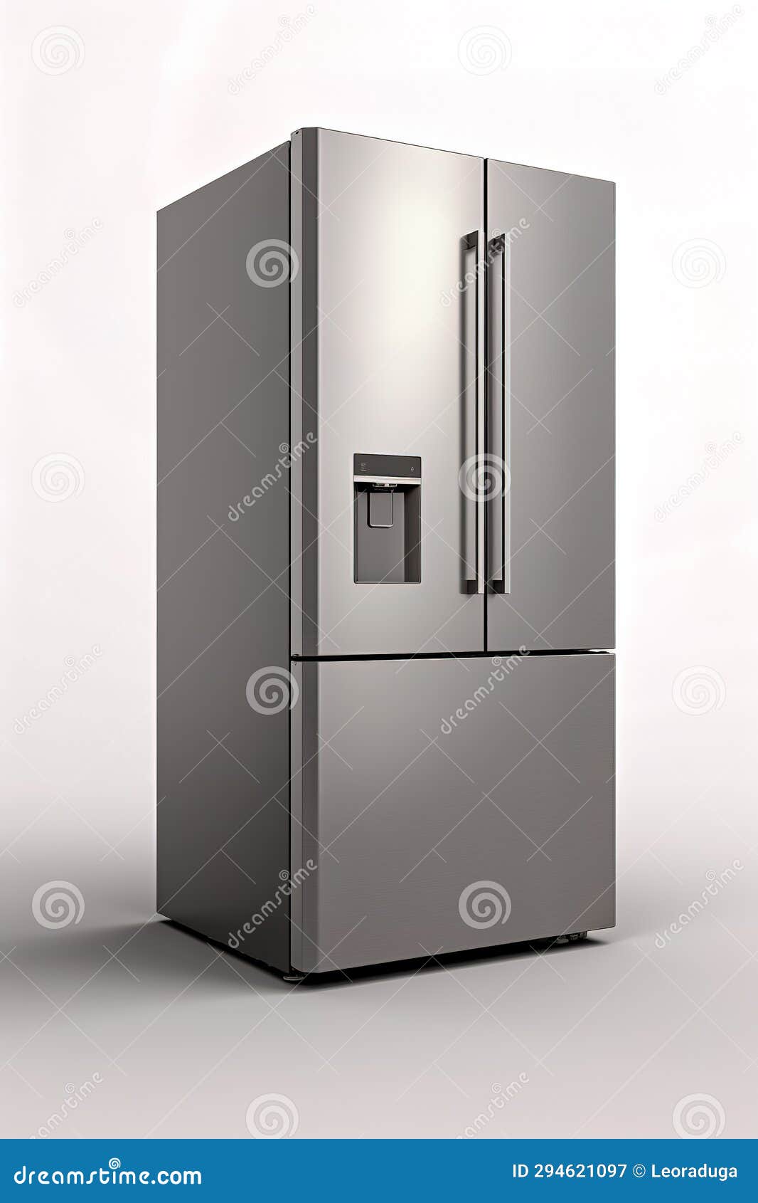 Gray Modern Refrigerator on White Background Stock Illustration ...