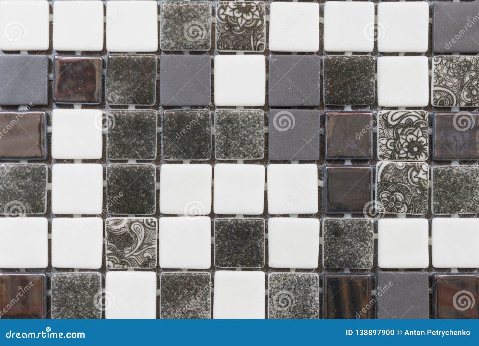 Gray Mosaic Background. Silver Sequins Seamless Background Stock Photo ...