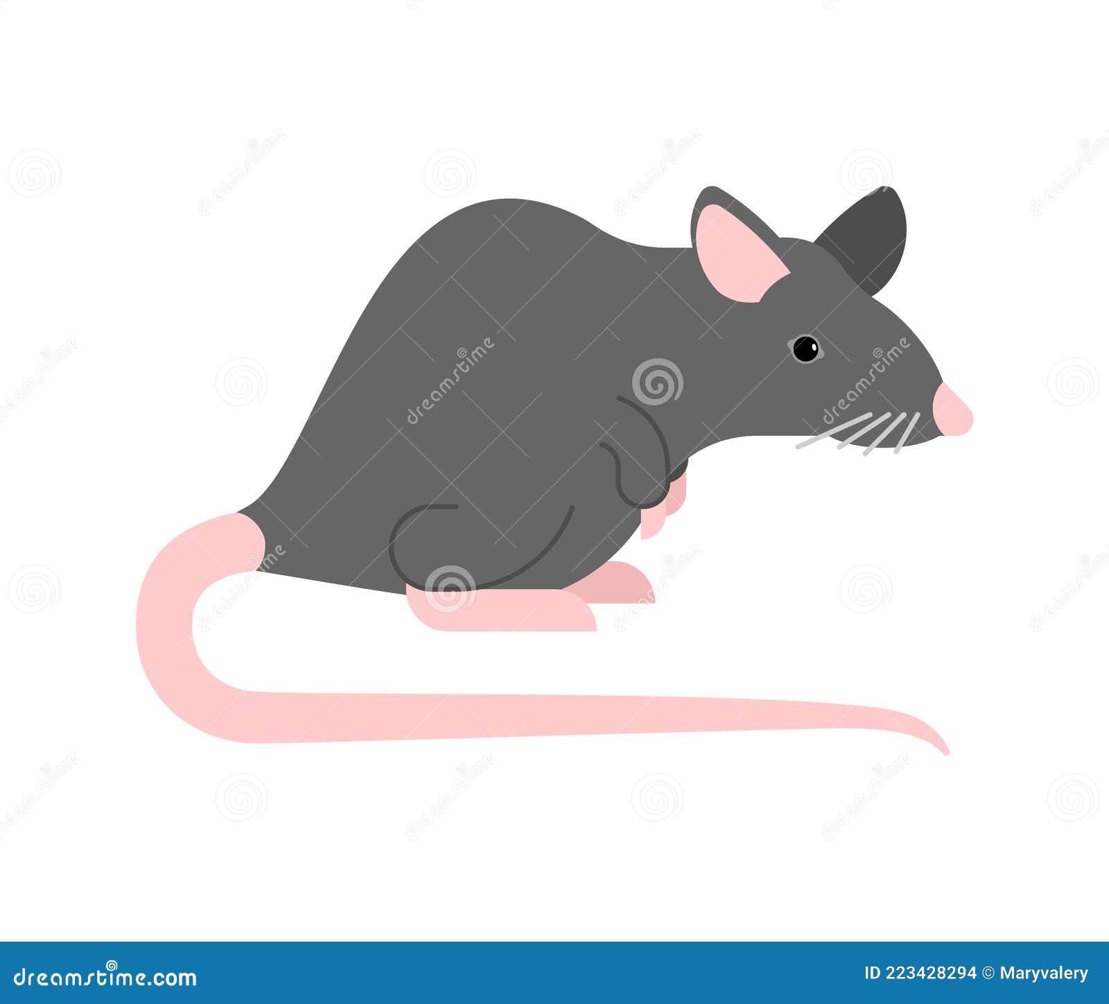 Gray Mouse Isolated. Grey Mice Vector Illustration Stock Vector ...
