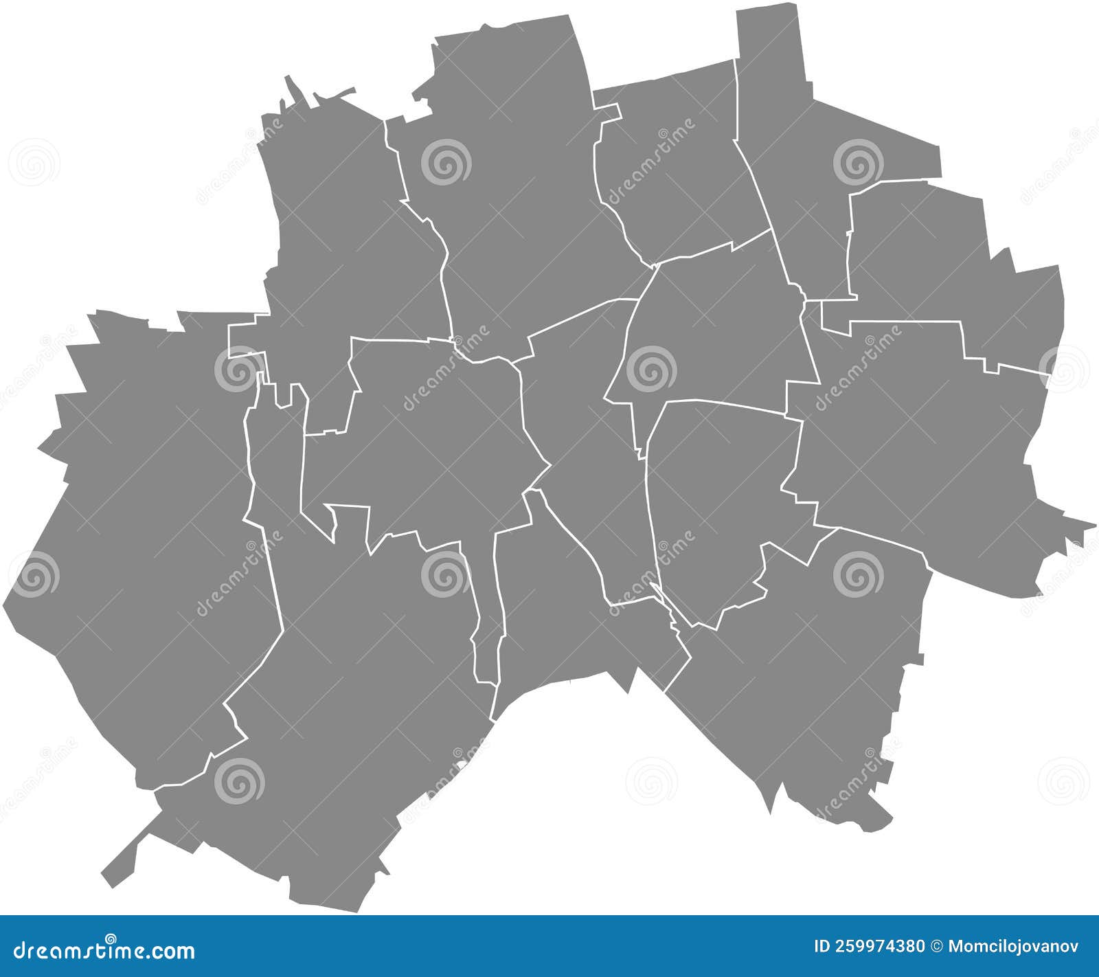 Gray Municipalities Map of HILDESHEIM, GERMANY Stock Vector ...