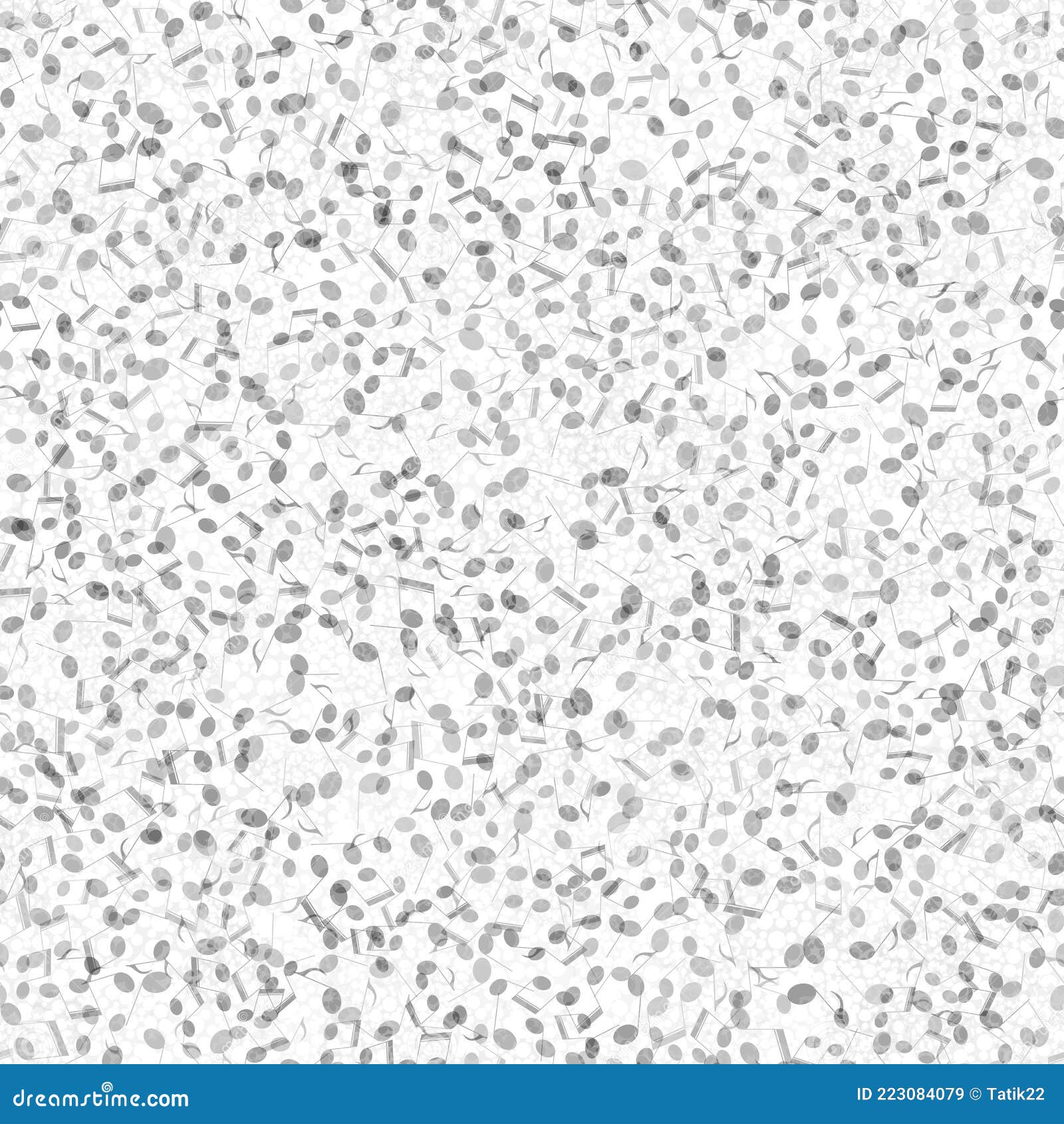 Gray Musical Notes are Randomly Scattered Over a White Background Stock ...