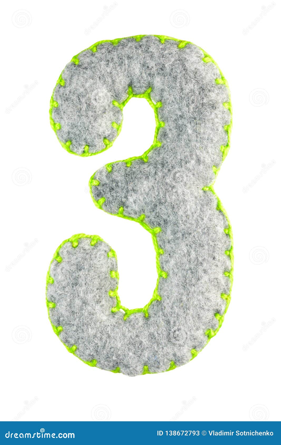 Gray Number Three Isolated Hecho a Mano En Blanco Stock de ilustración ...