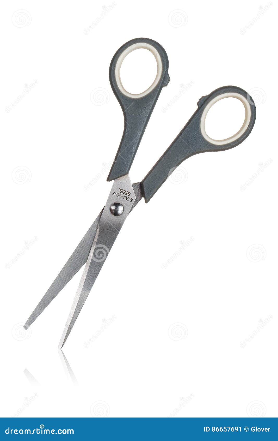 Gray Open Scissors Isolated Stock Image - Image of metal, equipment ...