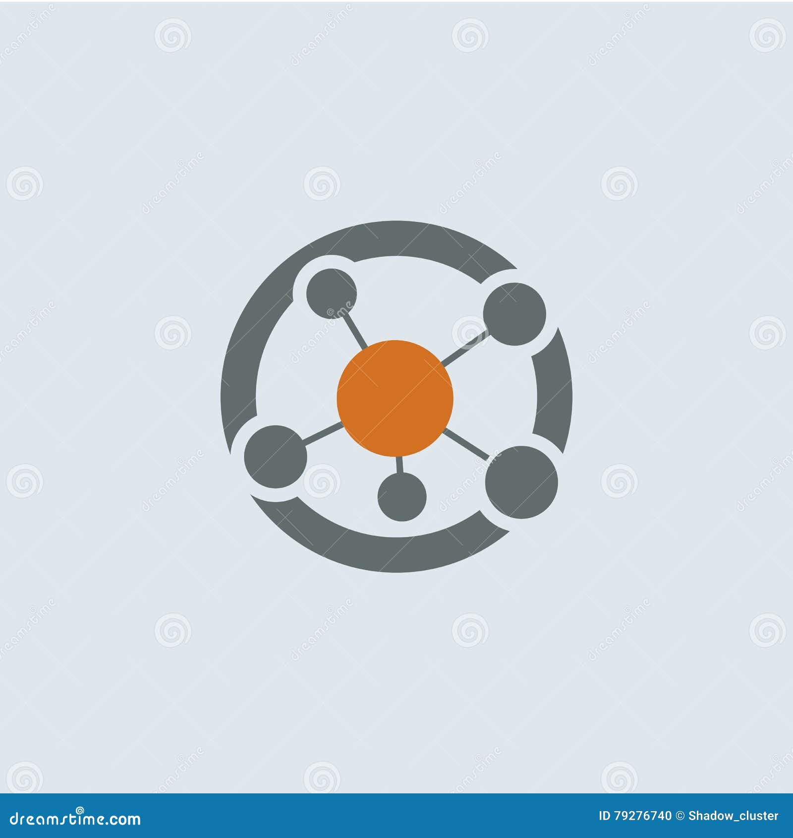 Gray-orange Network Round Icon Stock Vector - Illustration of ...