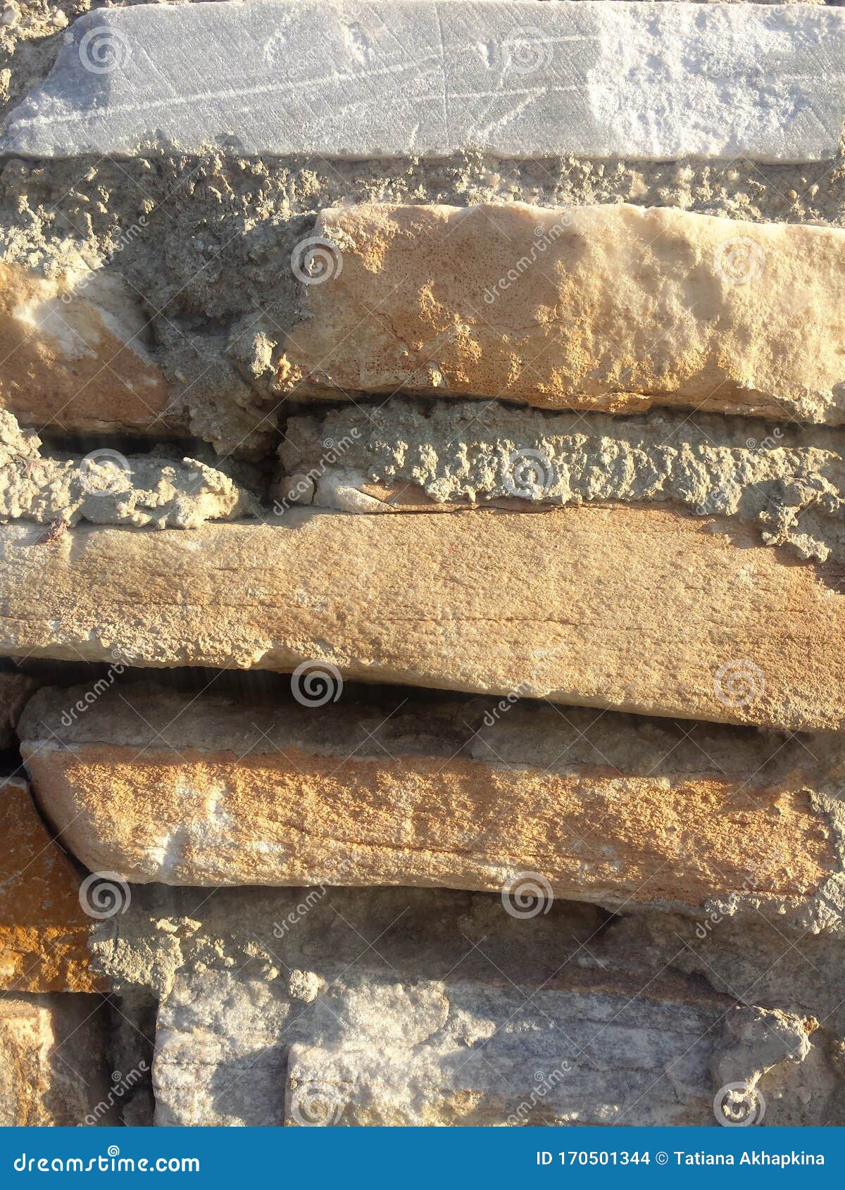 Stone Wall with Sun Light Reflection Vertical Background Stock Photo ...