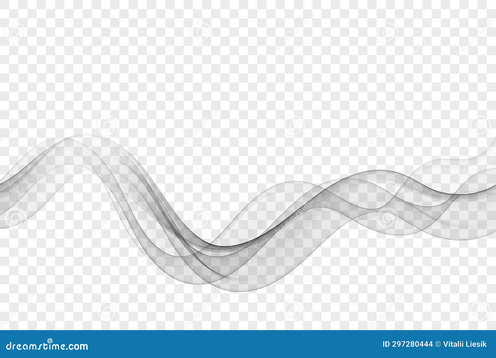 Gray Ornate Stream of Transparent Abstract Wave of Smoke, Design ...