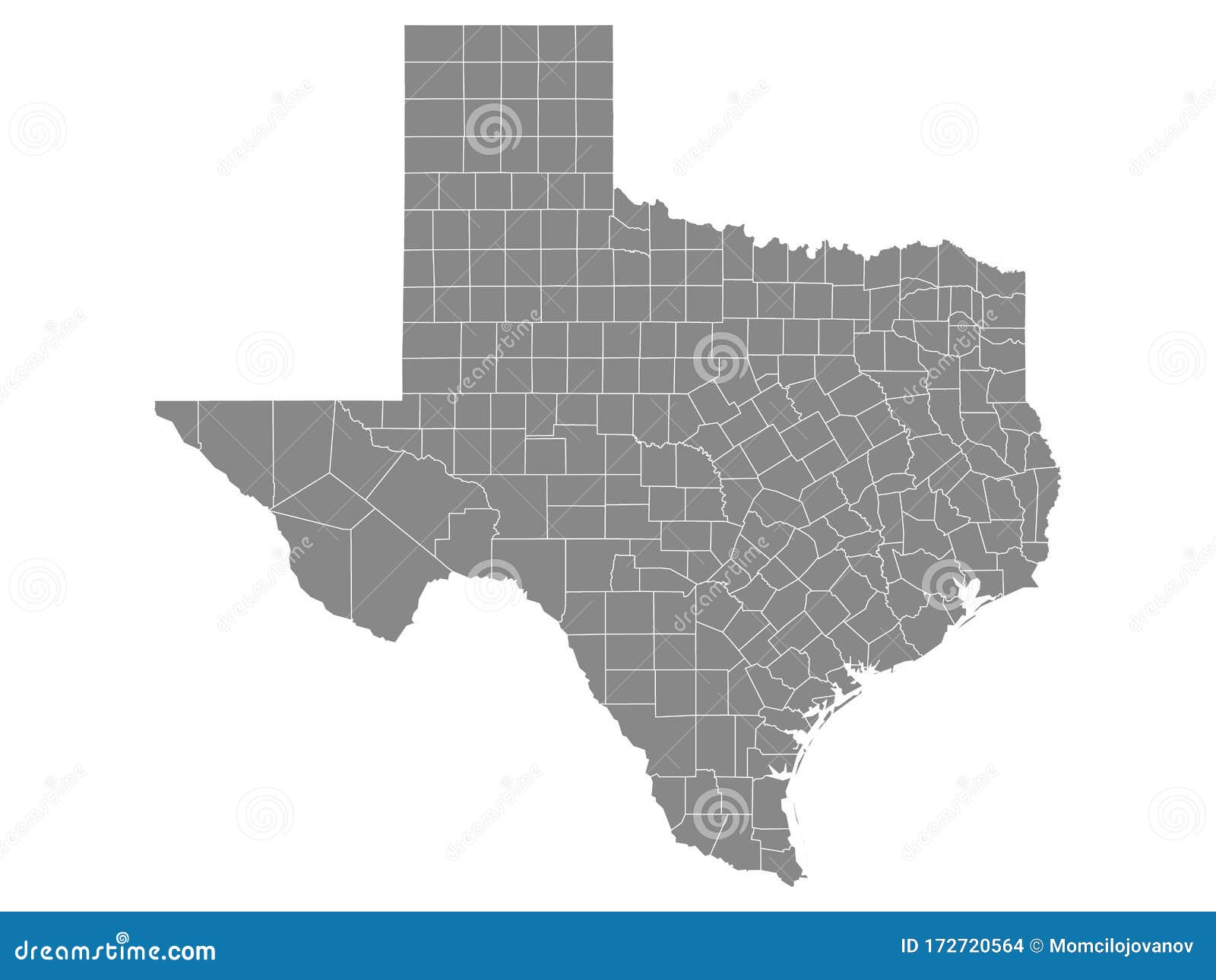 Counties Map of US State of Texas Stock Vector - Illustration of trump ...
