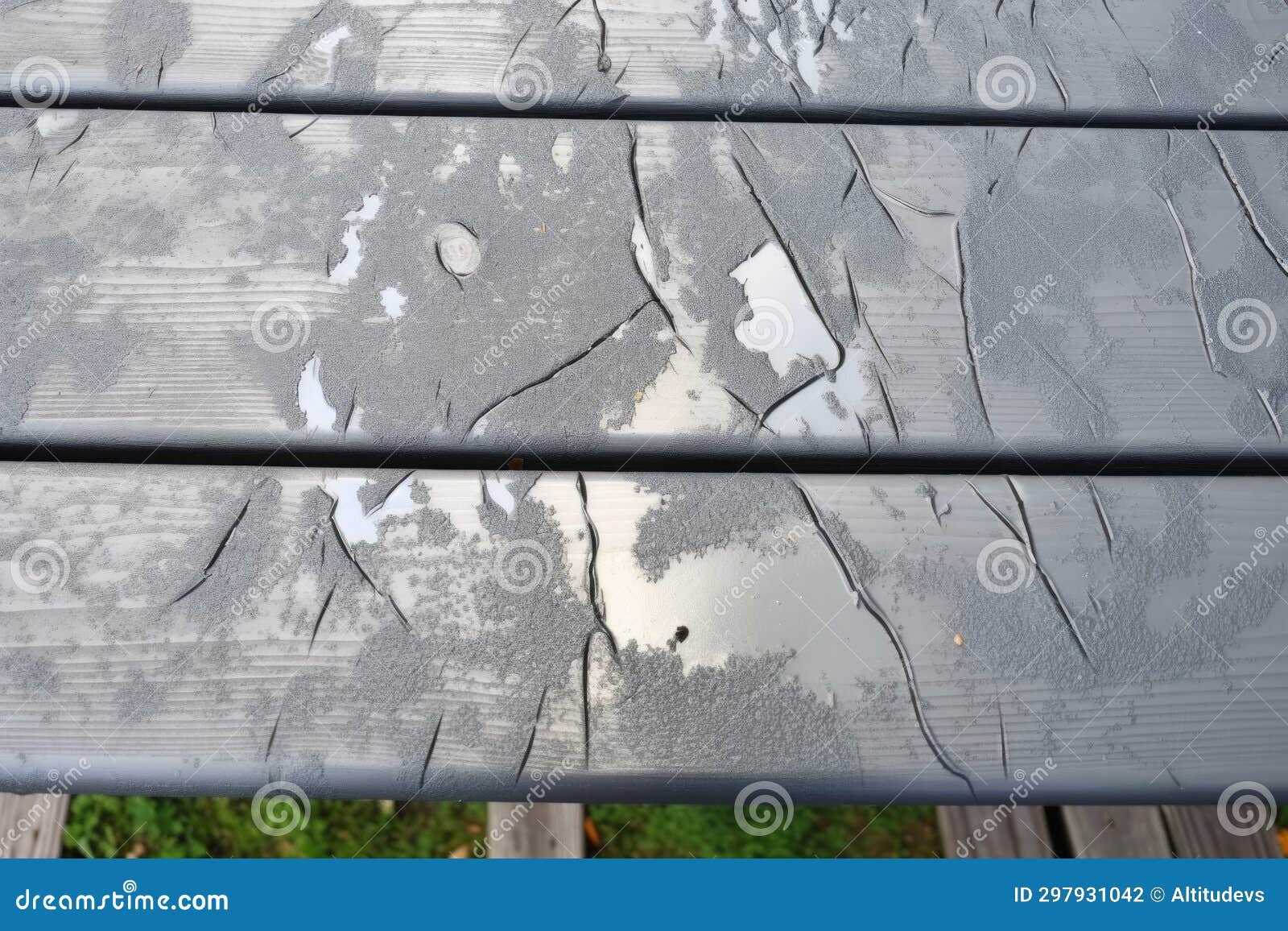 Gray Paint Cracking on an Outdoor Table Stock Photo - Image of ...