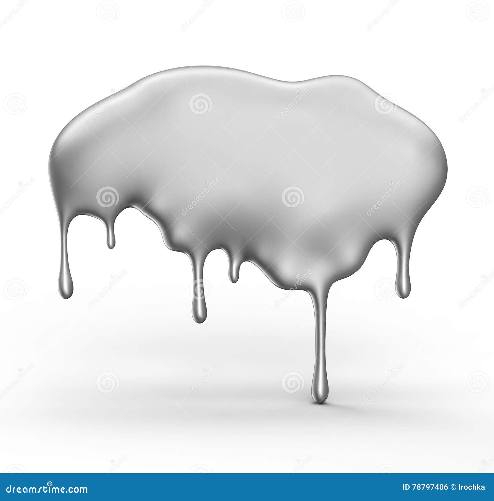 Gray Paint Dripping Isolated Over White Background Stock Illustration ...