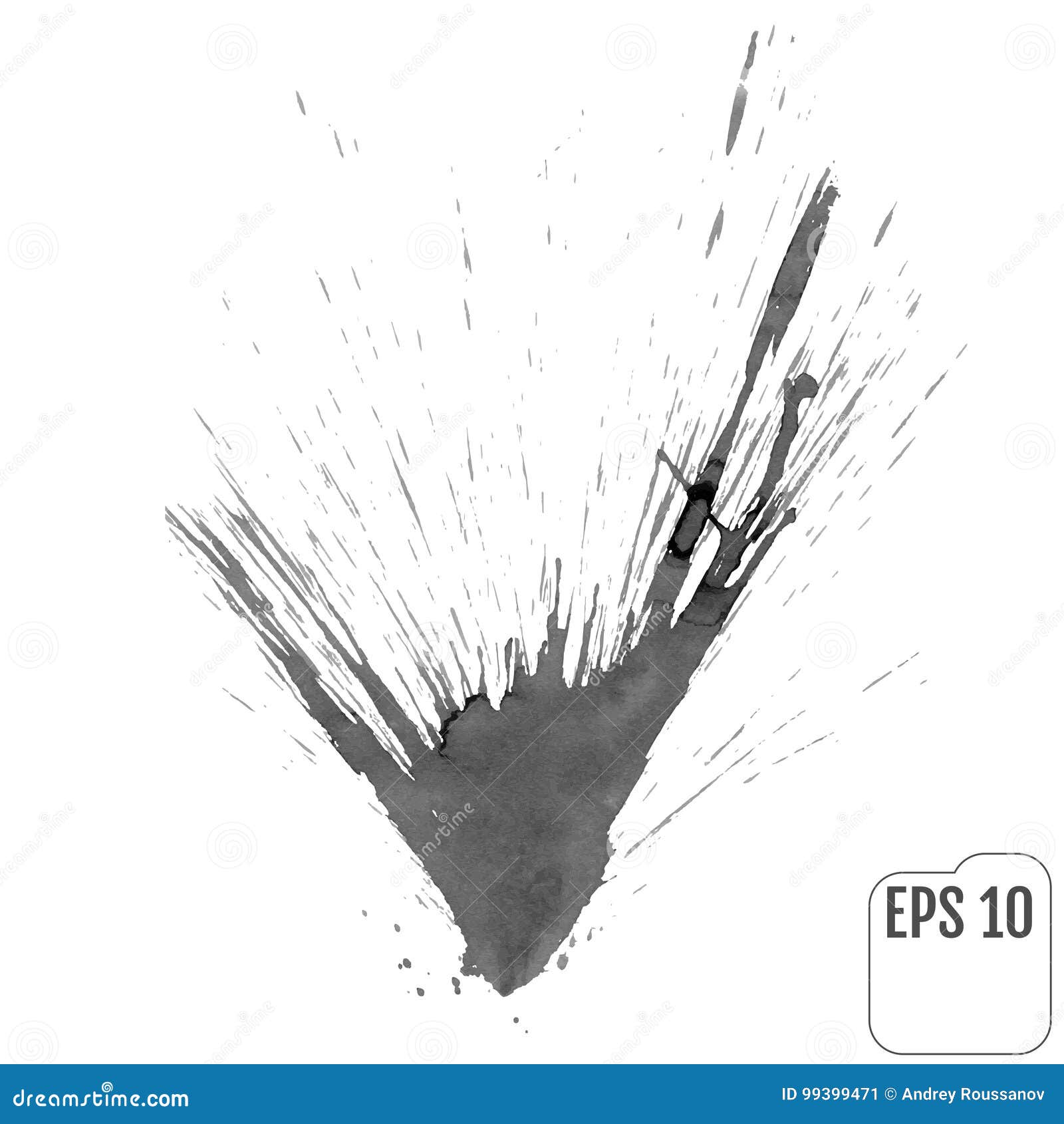 Gray Paint Ink Splash, Isolated on White Background. Vector Splats ...