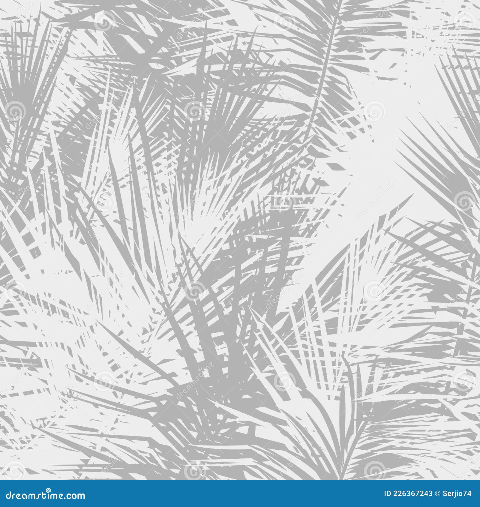 Gray Palm Tree Branches on White Background Stock Vector - Illustration ...