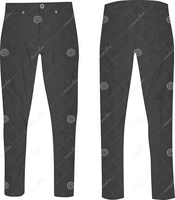 Gray Pants, Front and Back View Stock Vector - Illustration of gray ...