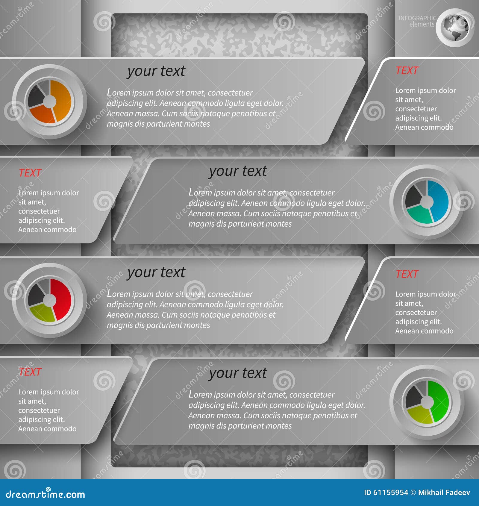 Gray paper infographics1 stock vector. Illustration of connection ...