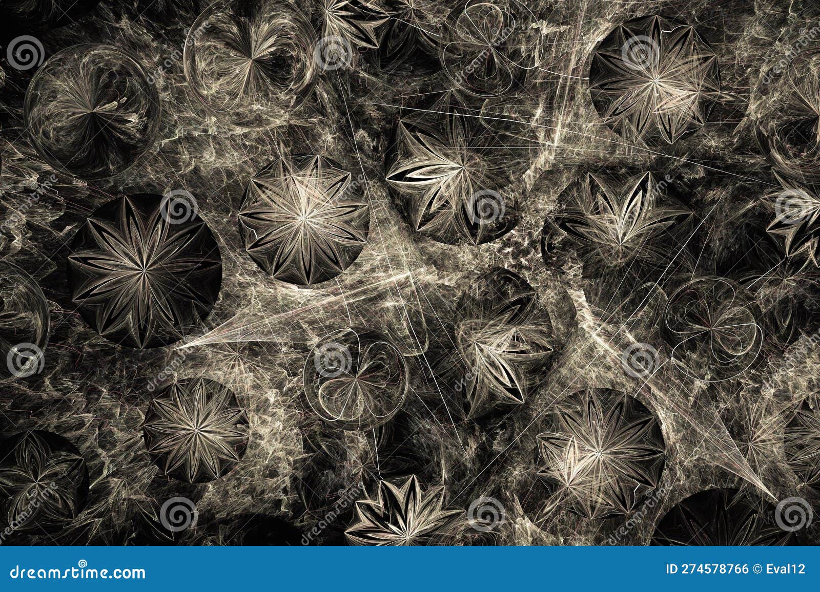 Gray Pattern of Crooked Waves and Shapes on a Black Background. Stock ...