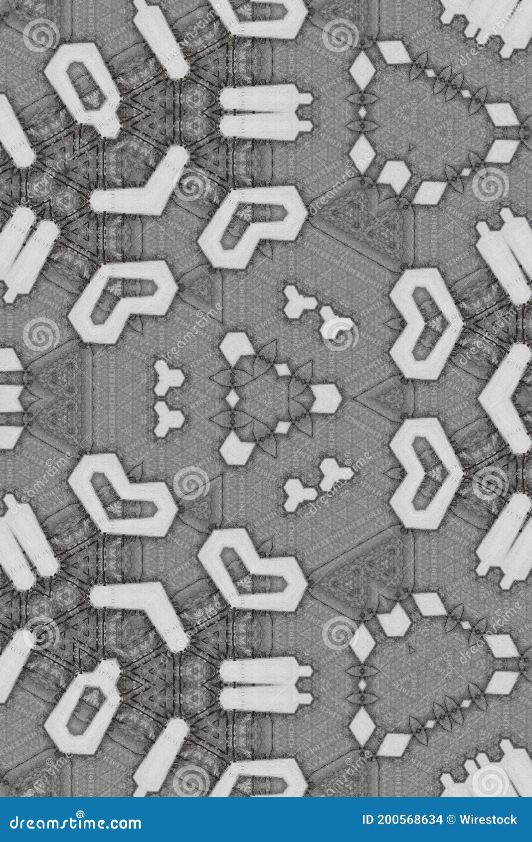 Gray Pattern with Polygon and Arrow-shaped Figures Stock Photo - Image ...