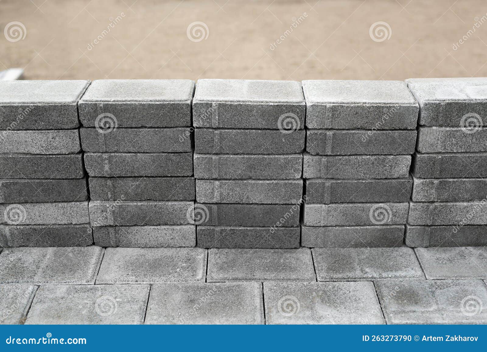 Gray Pavement Bricks for Pavement Road Stock Photo - Image of grey ...