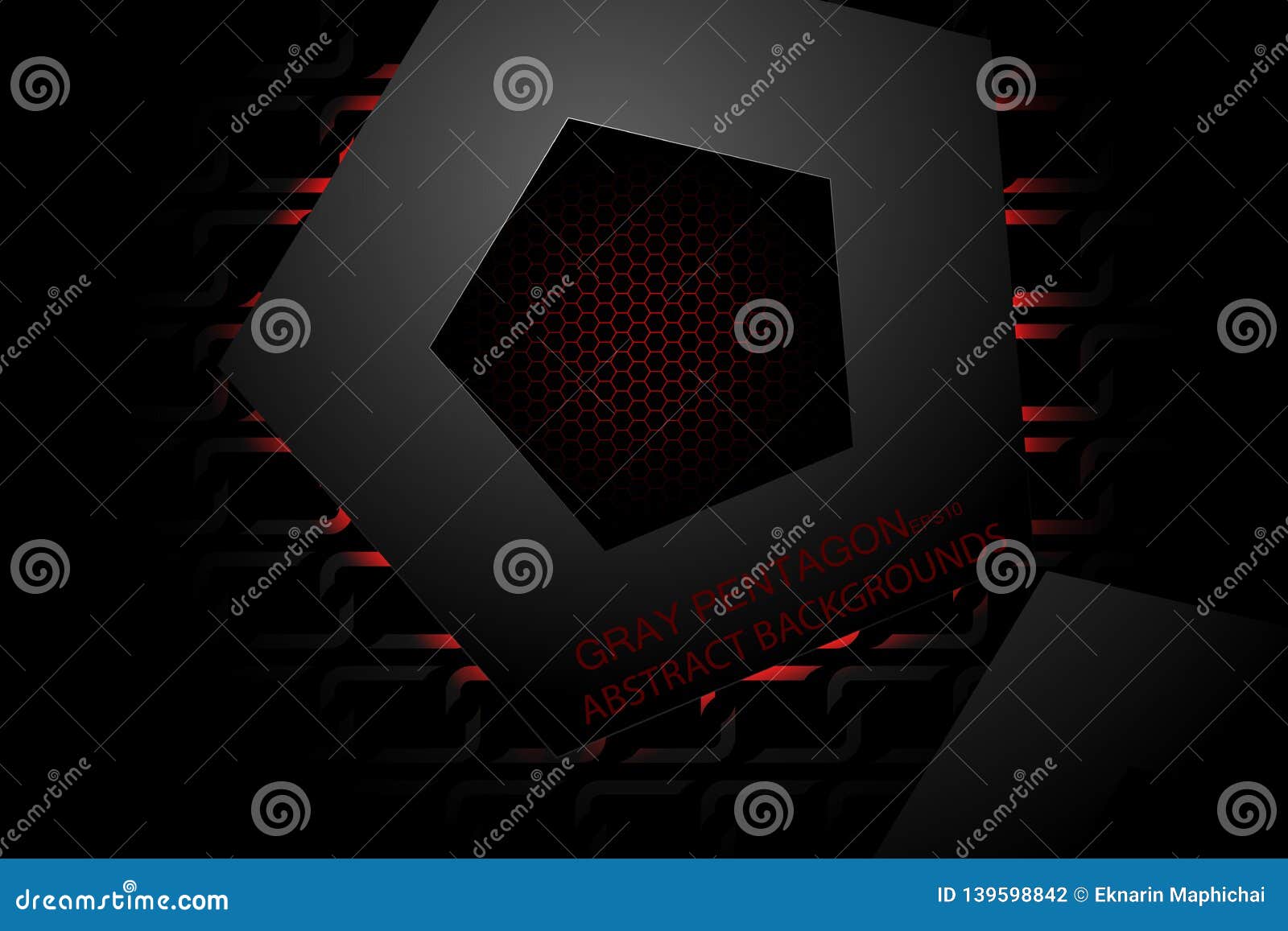 Gray Pentagon Shapes Scene Vector Stock Vector - Illustration of chrome ...