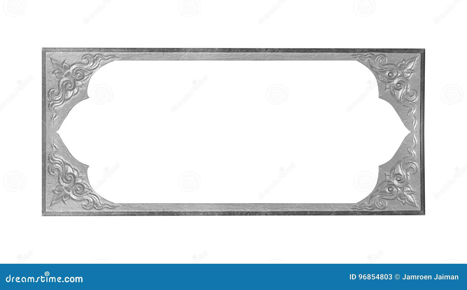 Gray Picture Frame Isolated on White Background. Stock Image - Image of ...